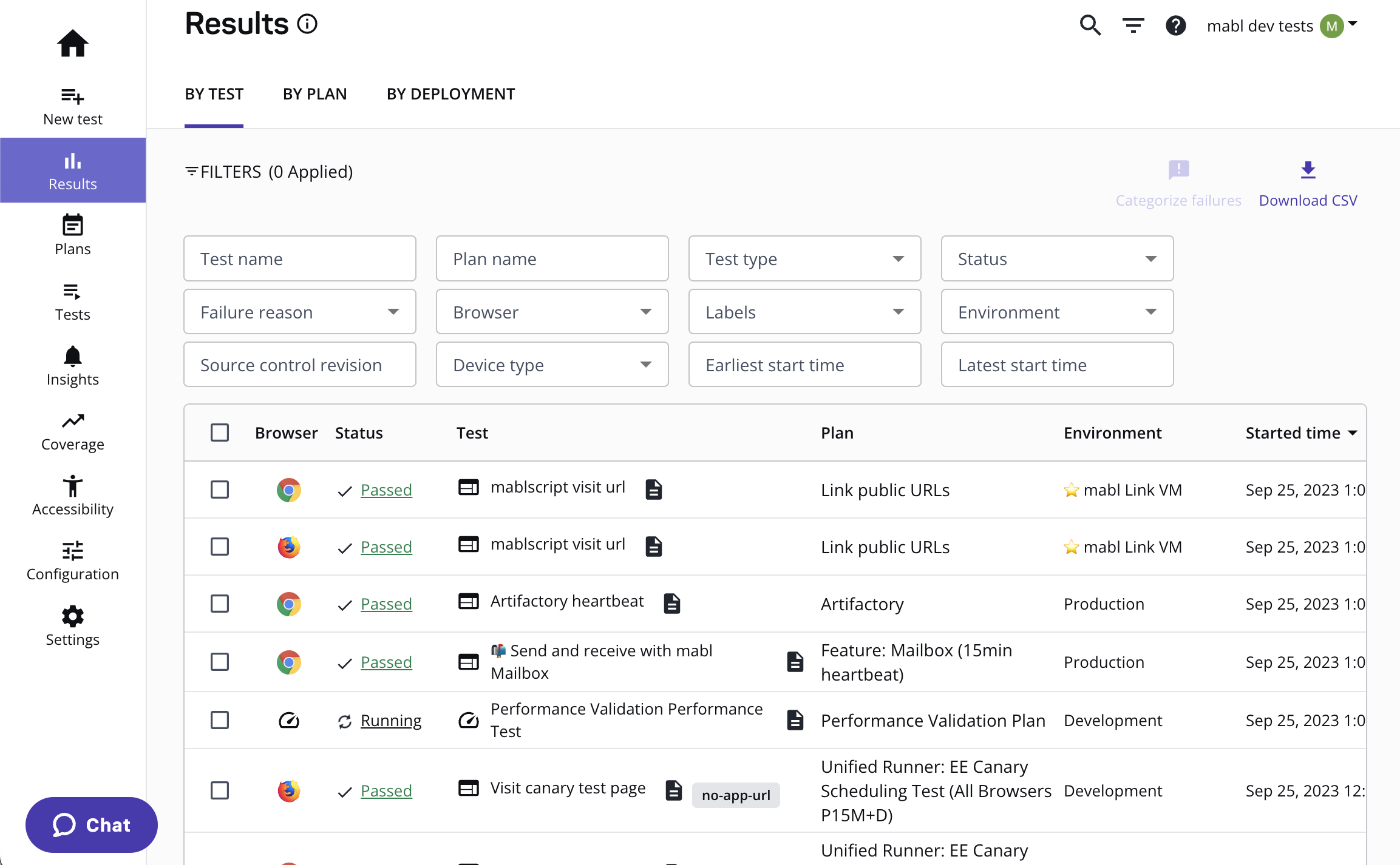 Reviewing test results – mabl help