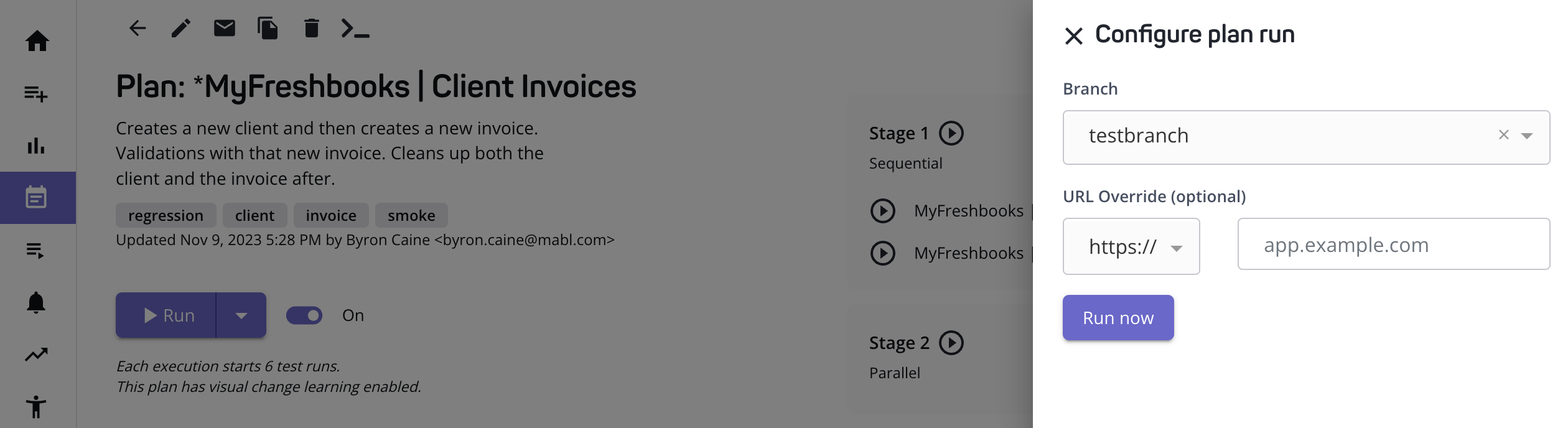 Triggering plan runs – mabl help