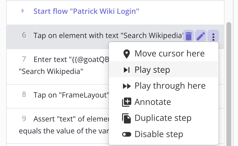 Playing steps in the mabl Trainer – mabl help
