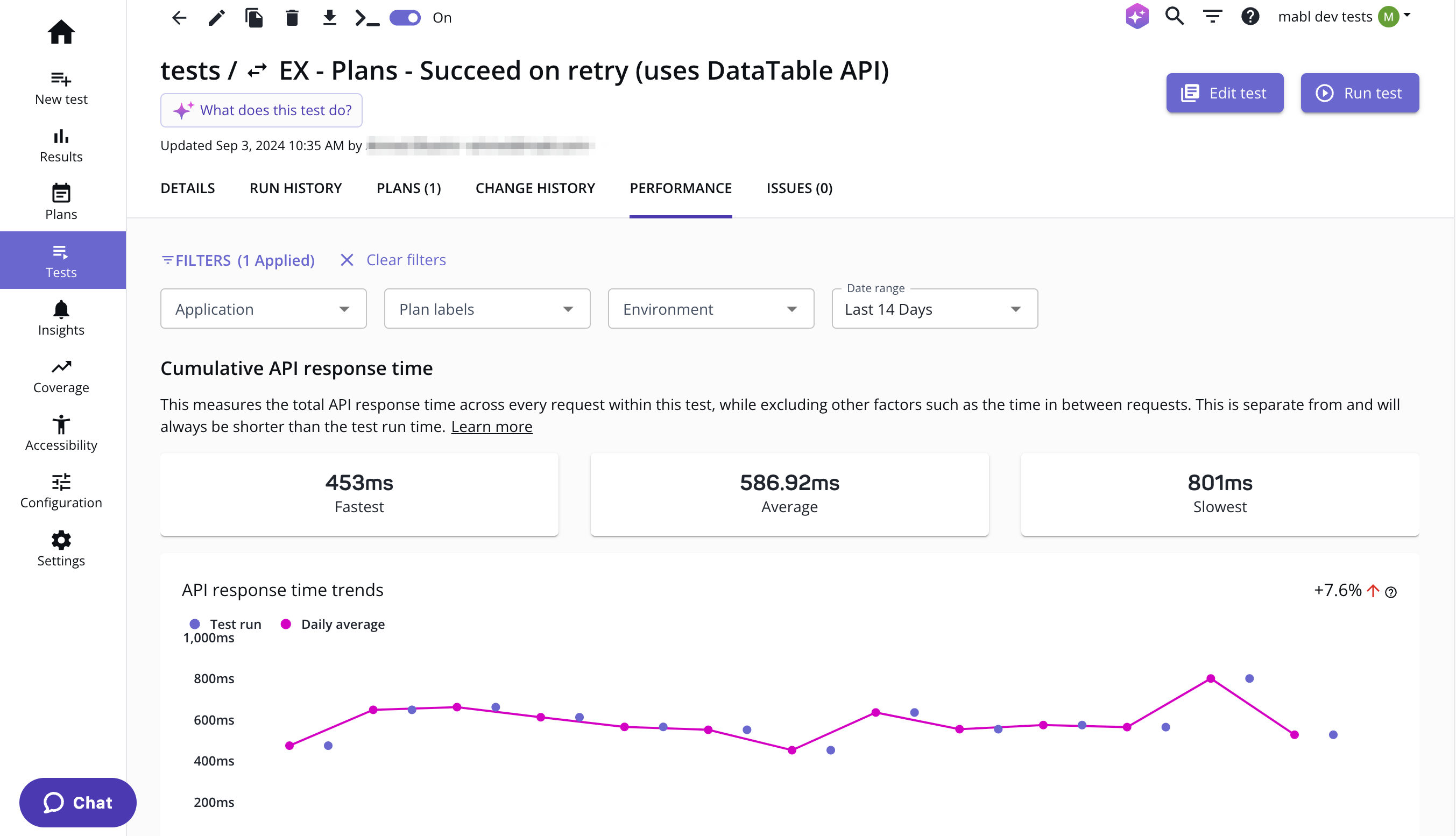 Monitor app performance over time – mabl help