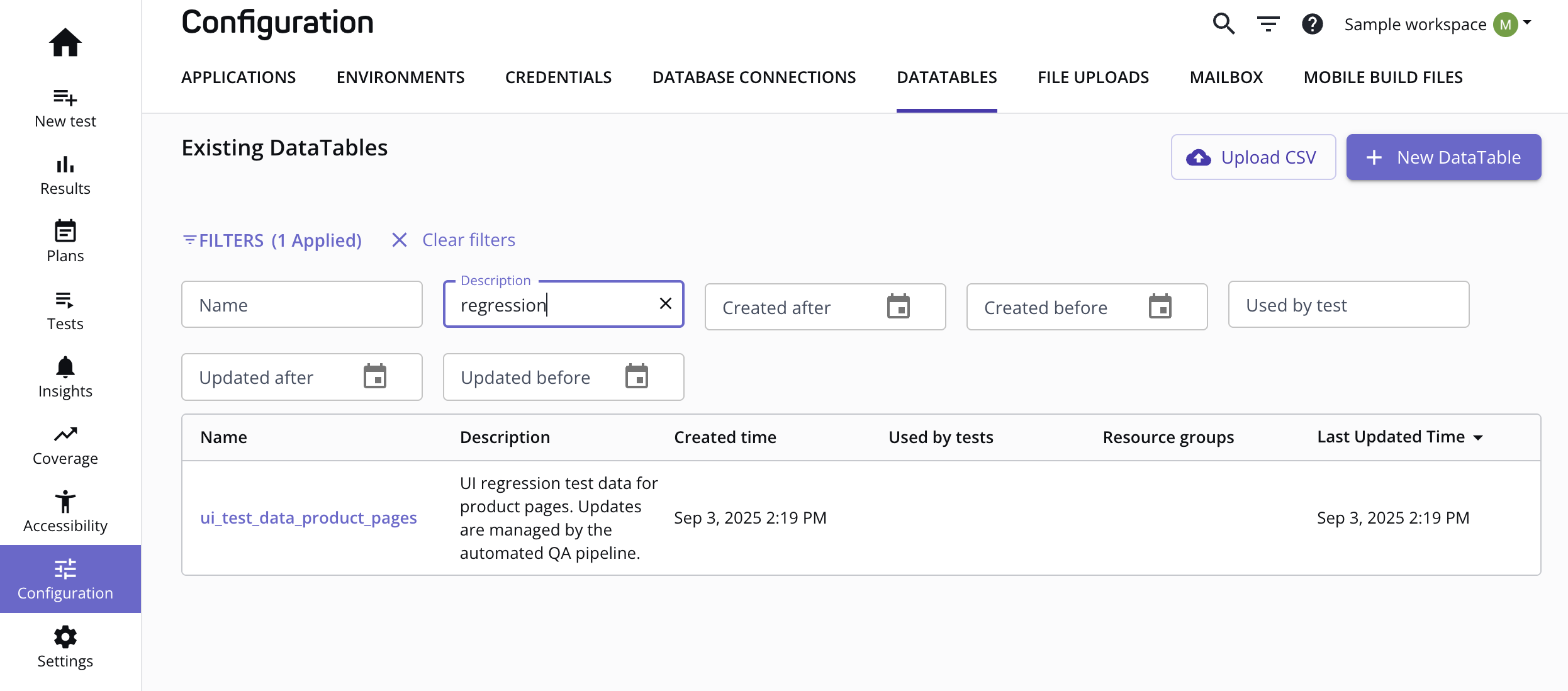 2025/09/03 - DataTable descriptions and enhanced filtering – mabl help